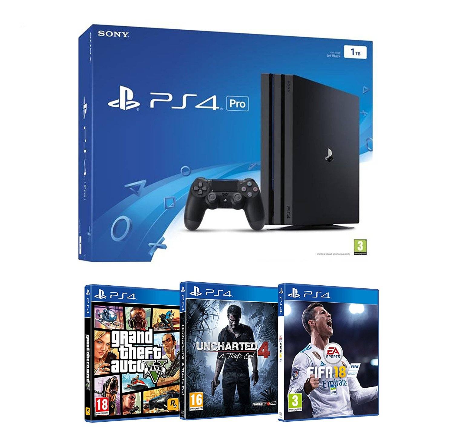 Pack PS4 Pro + FIFA 18 + GTA V + Uncharted 4 - Les Bons Plans De Elise