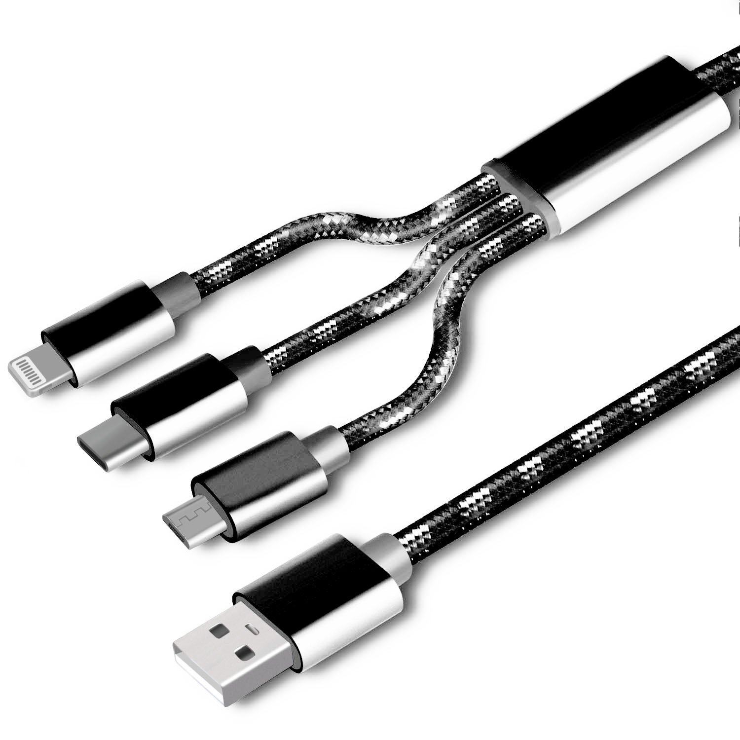 Câble De Chargement Usmain 3 En 1: USB C, Lightning, Micro USB - Les ...