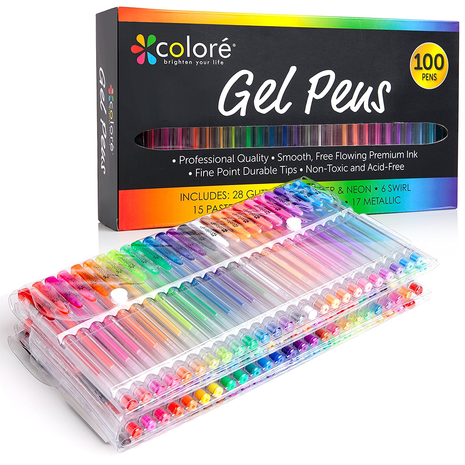 Kit De 100 Stylos à Gel - Les Bons Plans De Elise