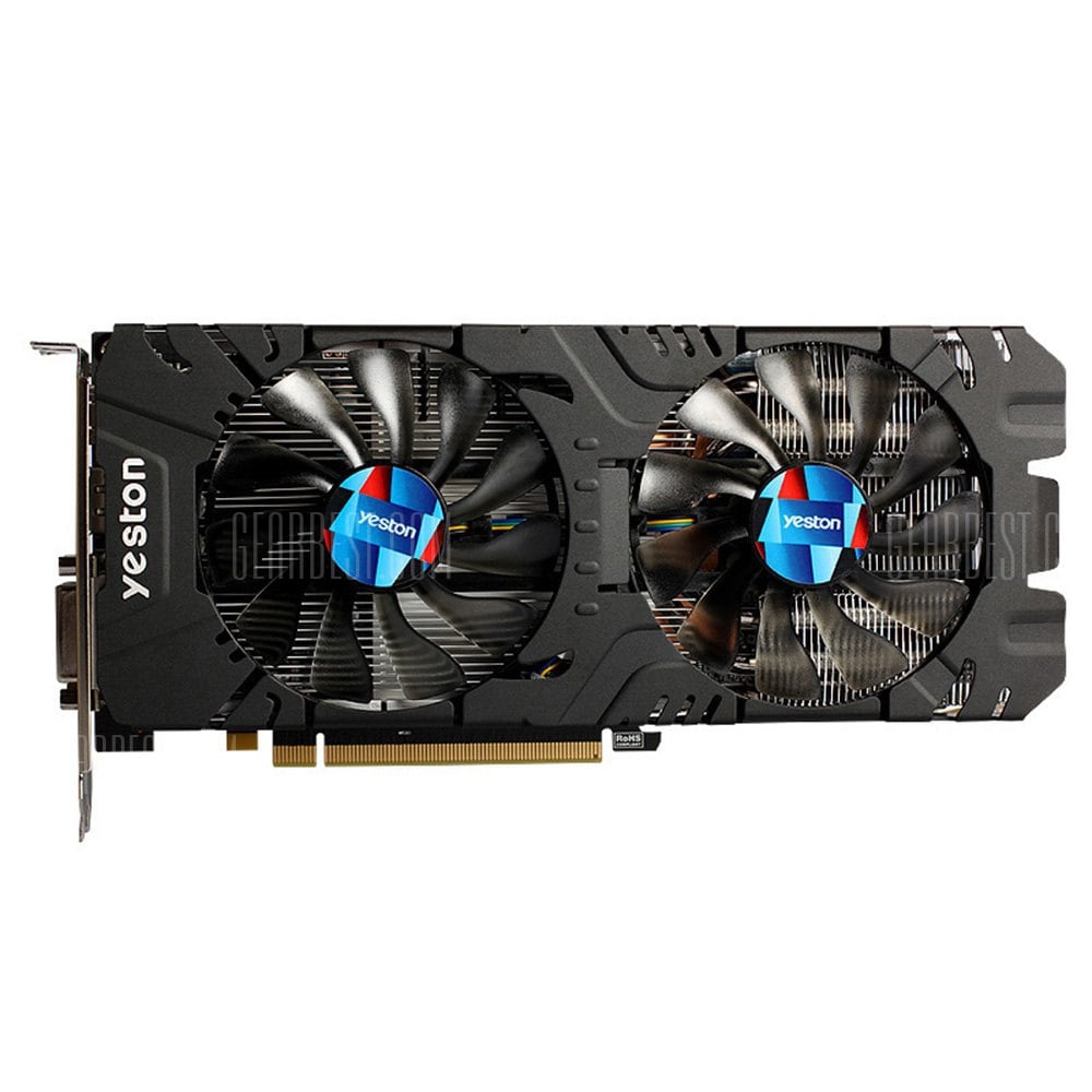 Yeston AMD Radeon RX570 4G GDDR5 Graphics Card - BLACK AND BLUE - Les ...