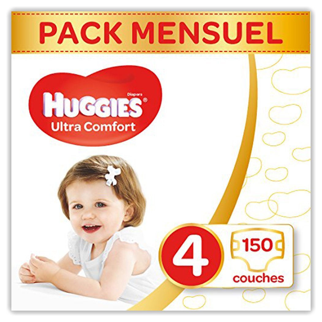 Huggies - Ultra Comfort - Couches Bébé Unisexe - Taille 4 (7-18 Kg ...