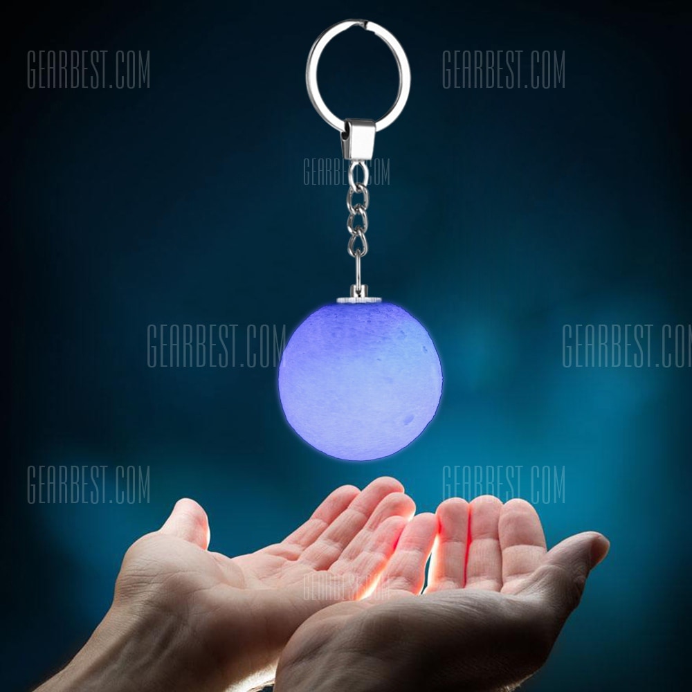 Utorch Portable 3D Moon Shape Keychain Night Light - WHITE RGB LIGHT ...