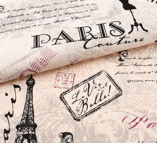 Tissu Coton Lin Imprimer Tour Eiffel - Les Bons Plans De Elise
